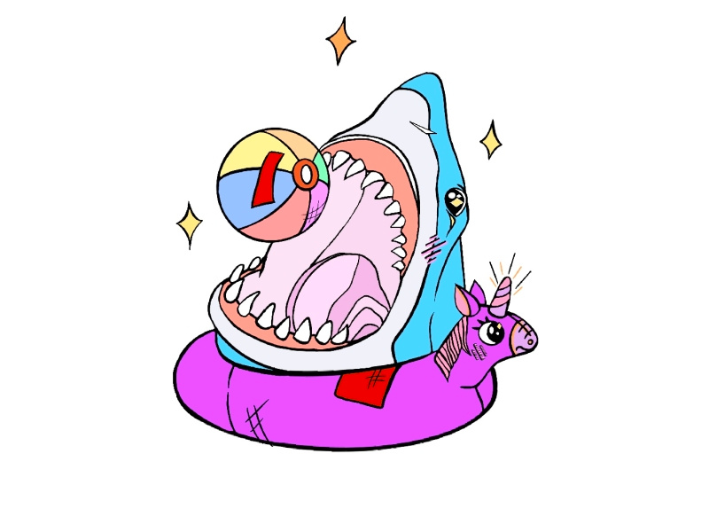 Sharks Beach Day by Lilli on Dribbble