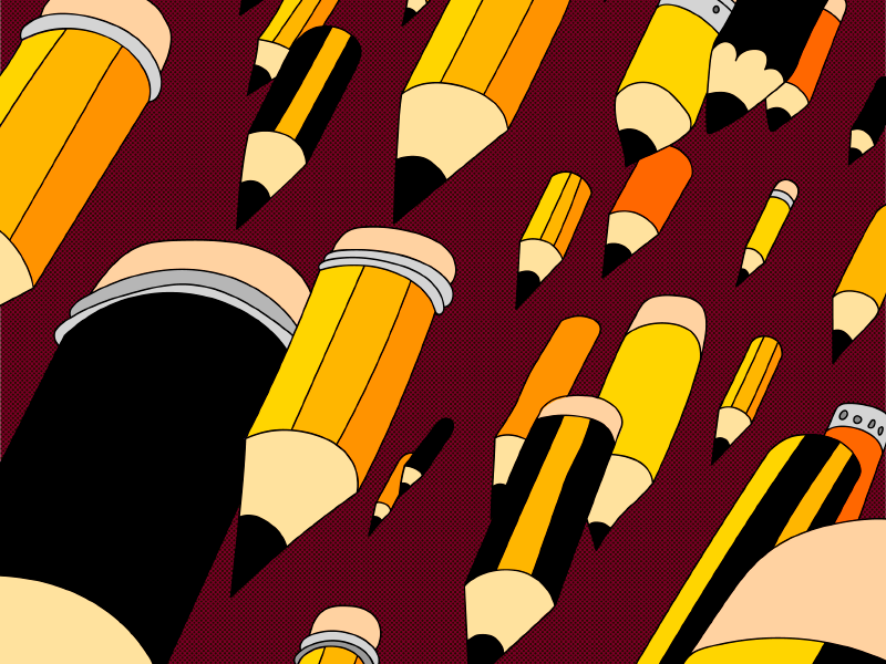 Falling pencils by Amina Kotomanova on Dribbble