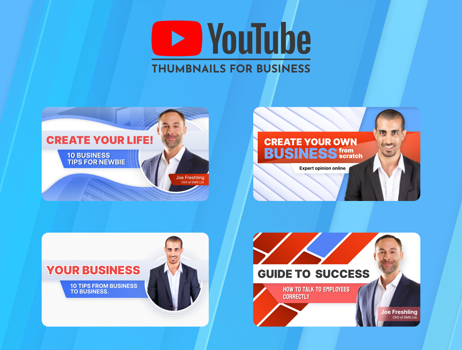 Business thumbnails for YouTube by Андрей Филь on Dribbble