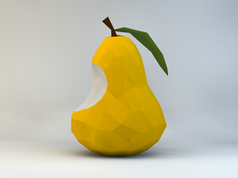 Low poly pear by odneoko on Dribbble