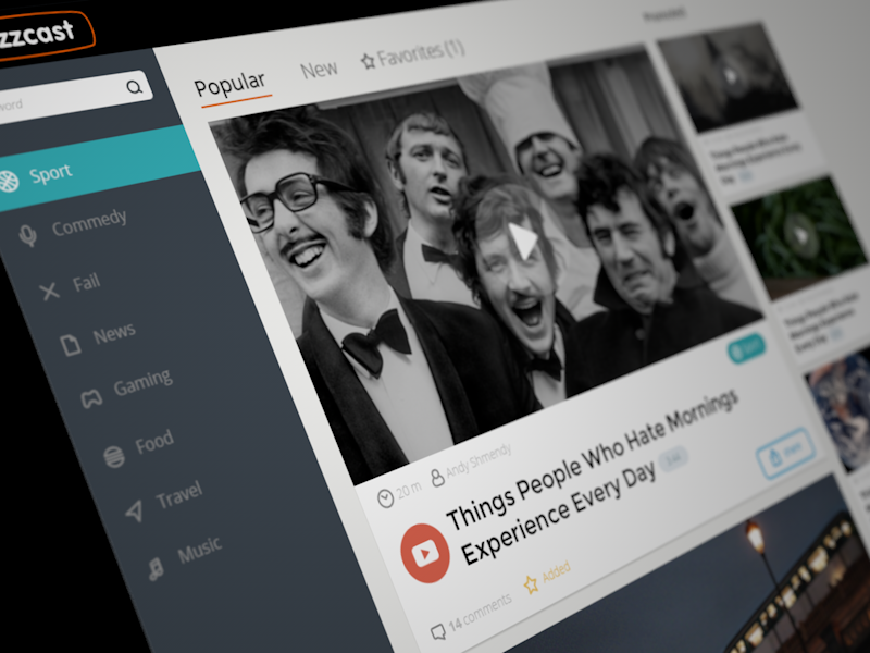 Video feed page by odneoko on Dribbble