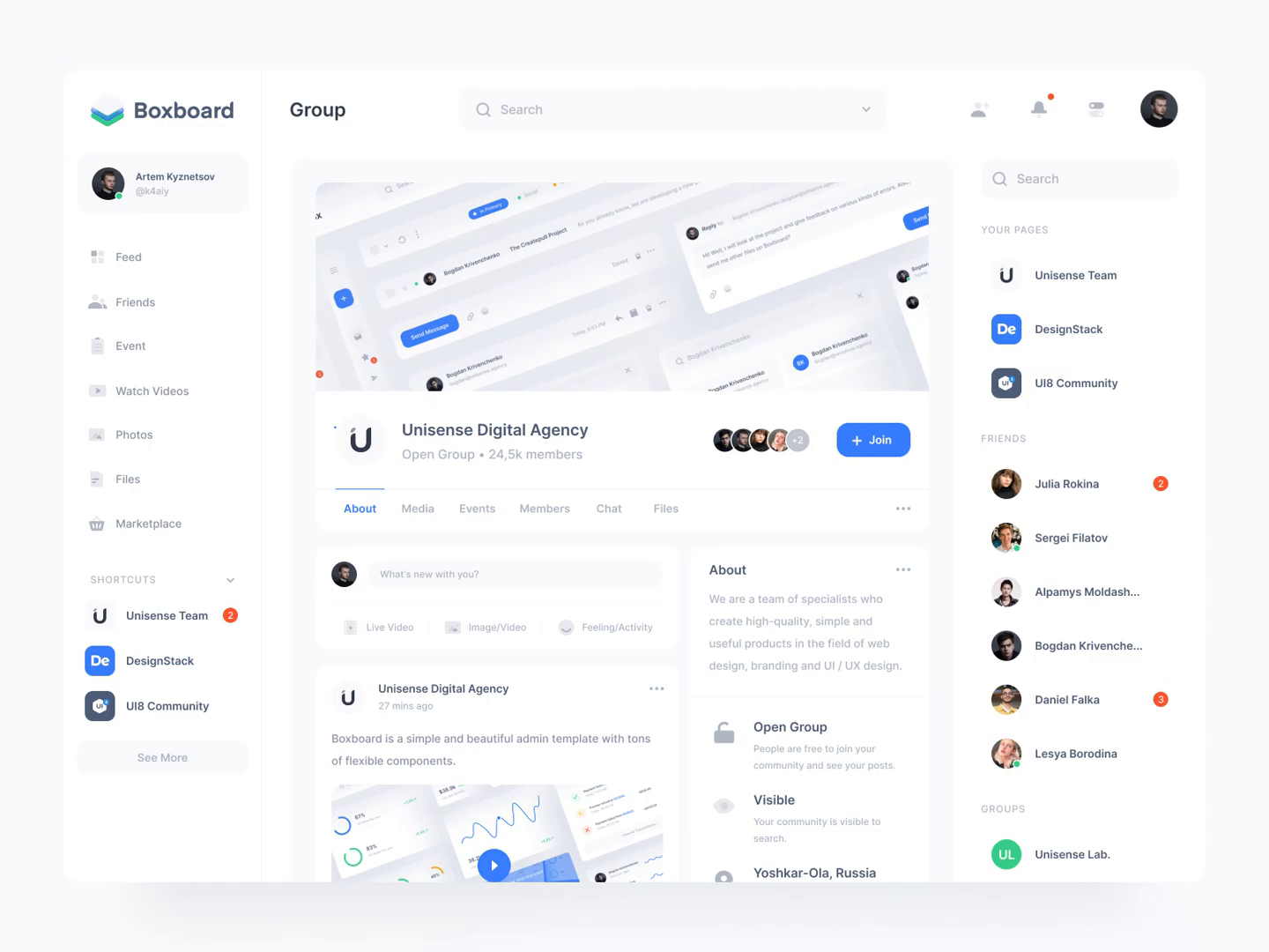 Boxboard Dashboard UI Kit I by Anton Tkachev for UI8 on Dribbble