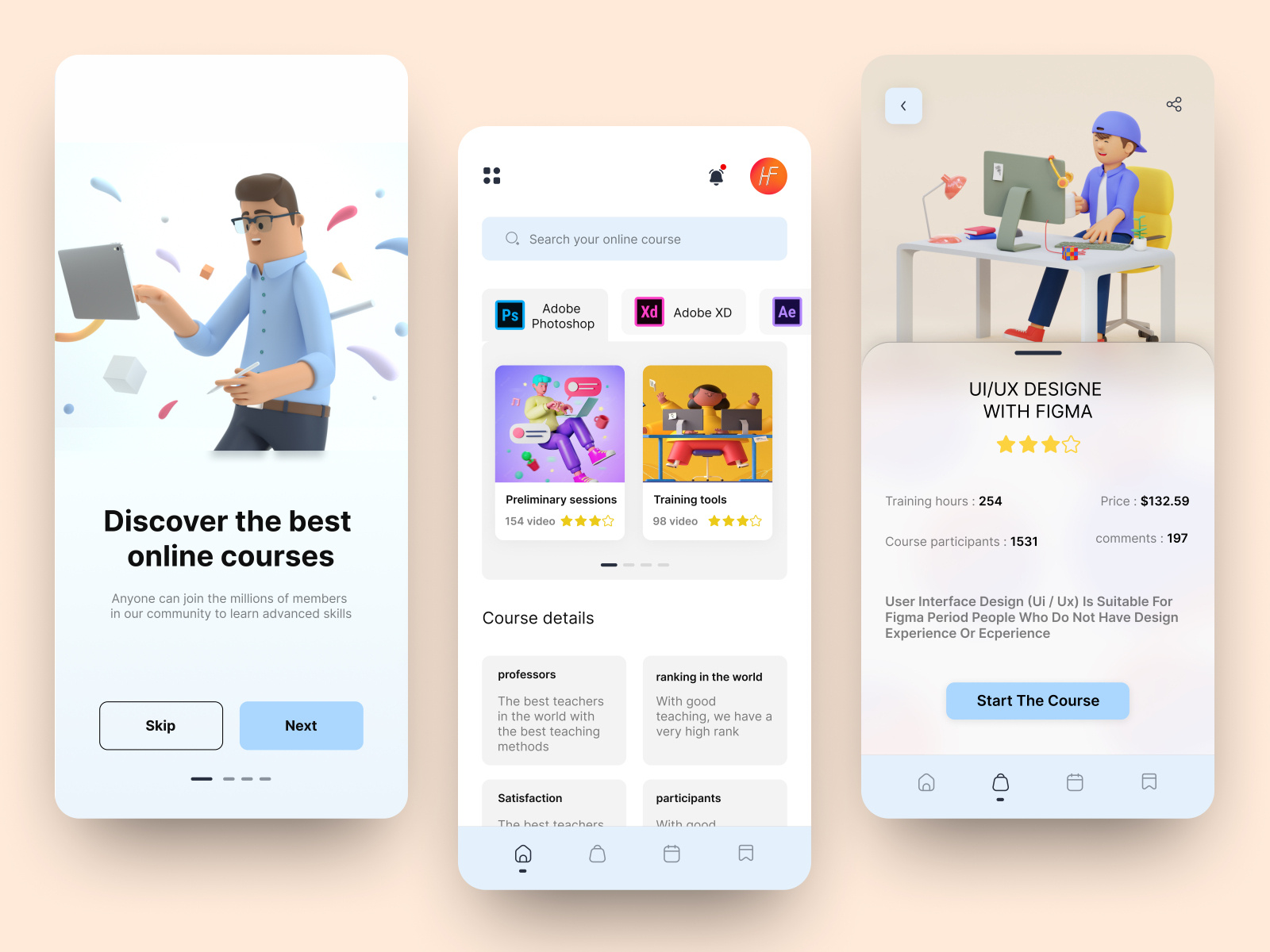Online Course Mobile App by Hosein Fazli on Dribbble