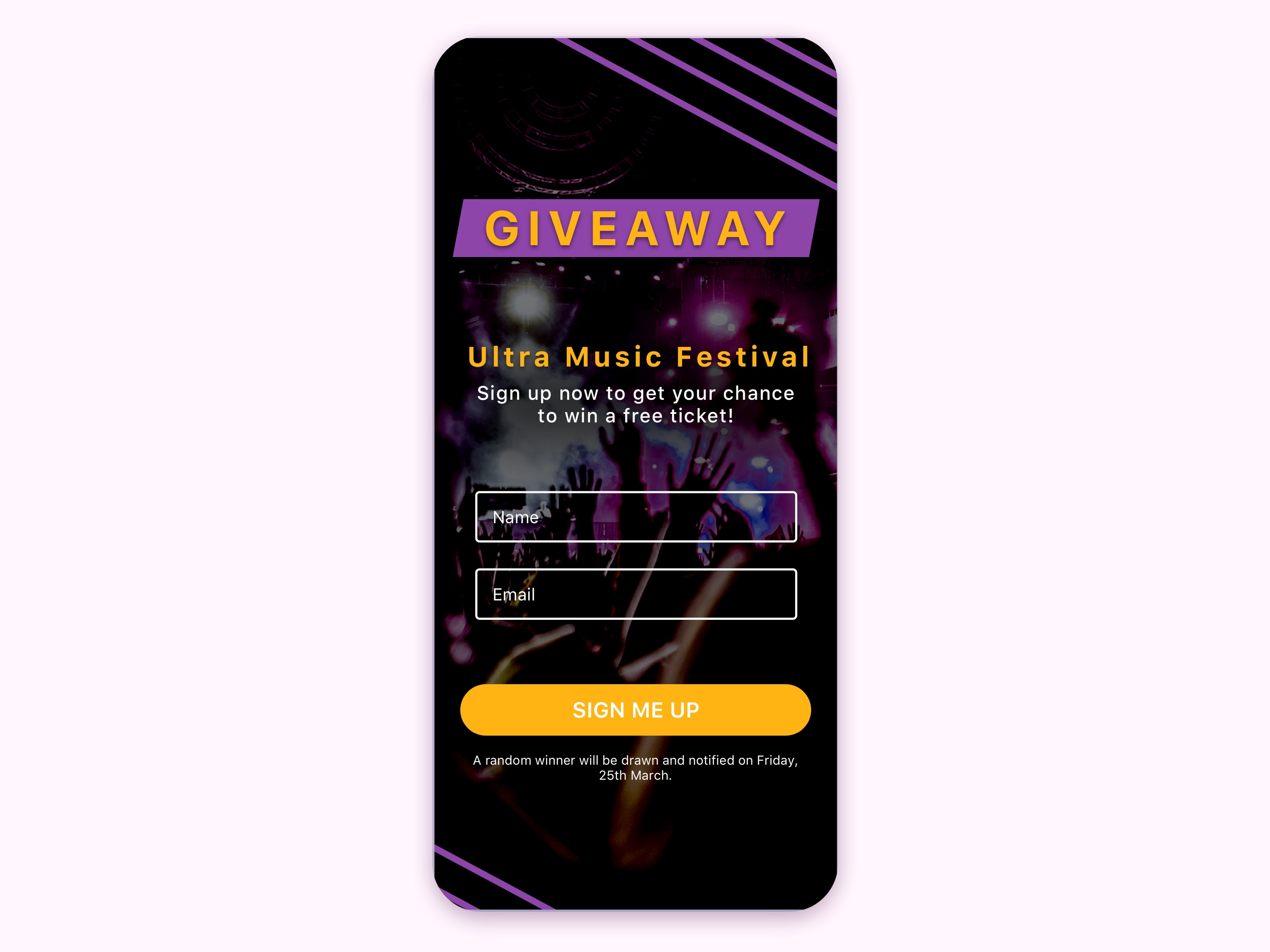 Giveaways Signup by Kelsey on Dribbble