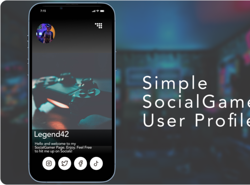 006 - Social Gamer concept User Profile by DaKarai Davison on Dribbble