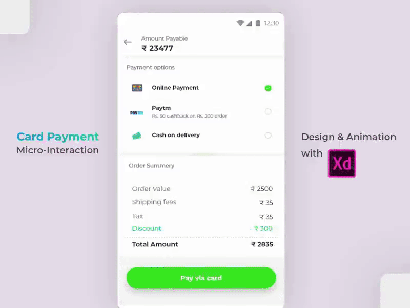 Card Payment Transaction Interaction by Jitu Raut on Dribbble