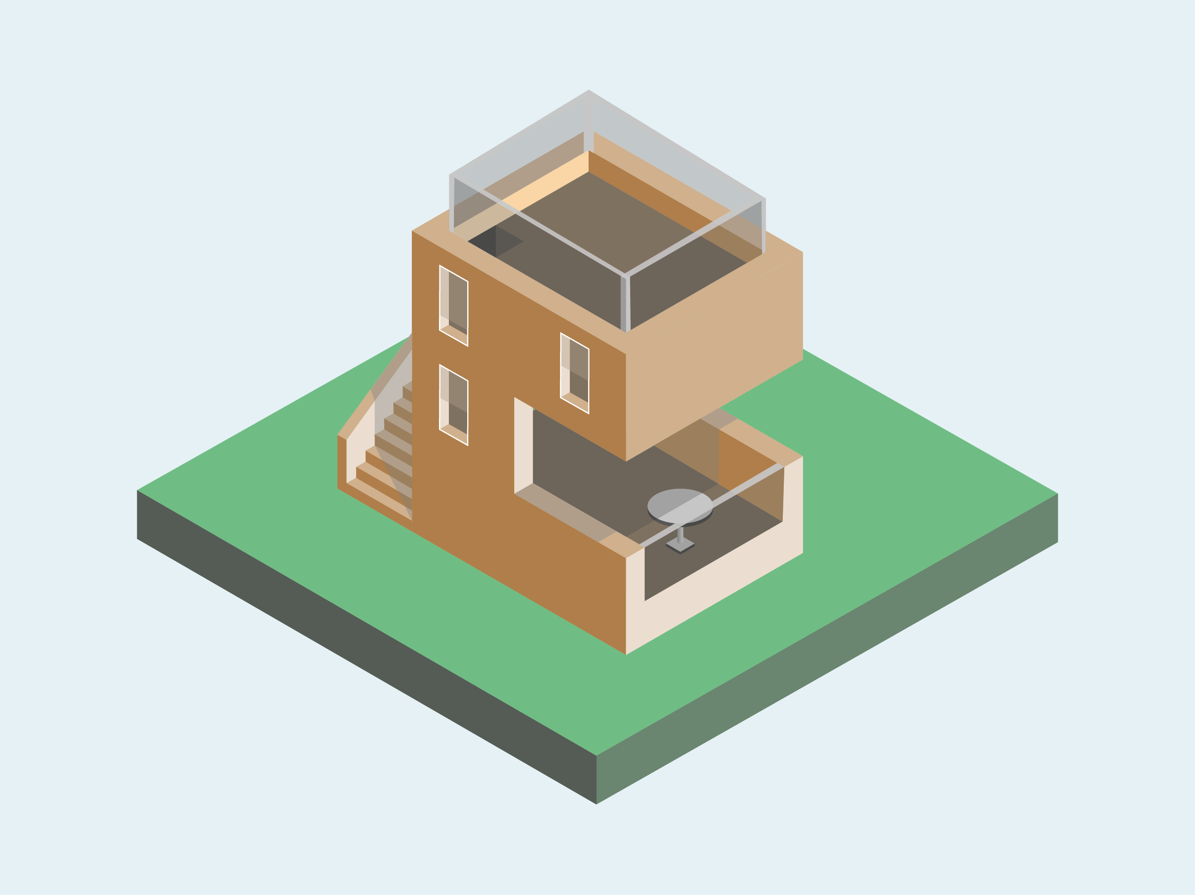 Isometric beach house by Gareth Sellers on Dribbble