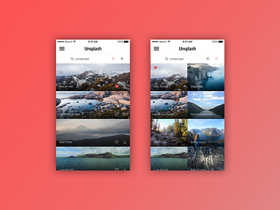 Unsplash iOS App Design Concept - Search View by Florian Busch on Dribbble