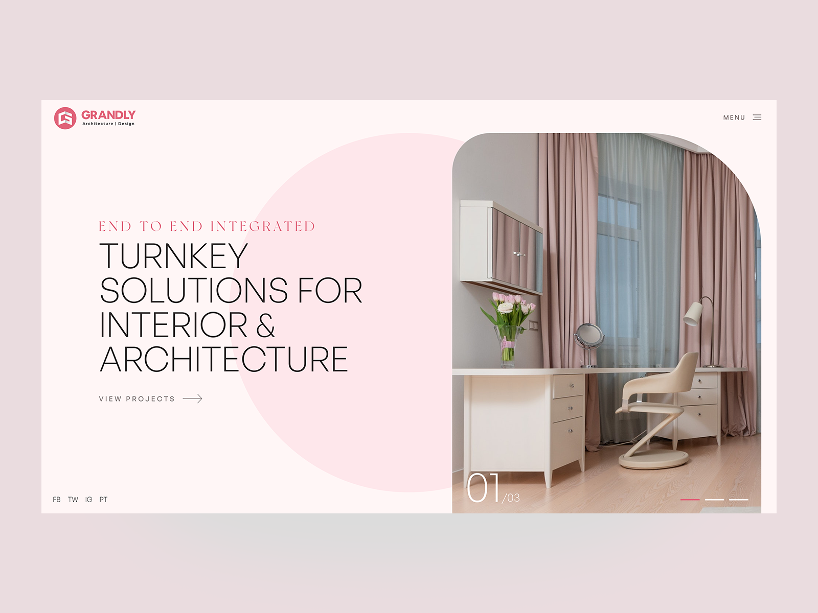 Interior Design Website Home Screen by Webmaddy on Dribbble