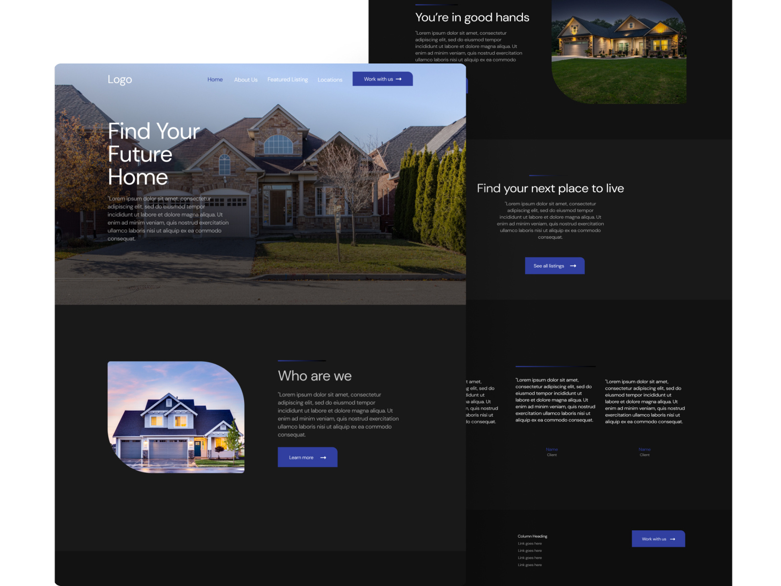 Real Estate User Interface Website Dark Mode by Toniloba Bodunde on ...