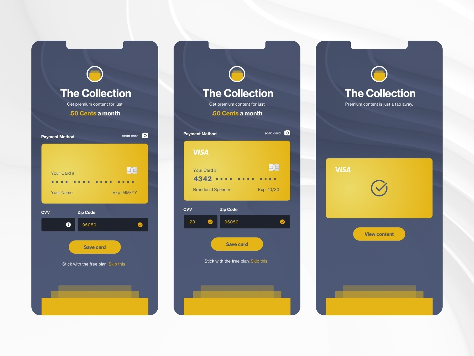 Digital Magazine Card Checkout #DailyUI 002 by Brandon Spencer on Dribbble