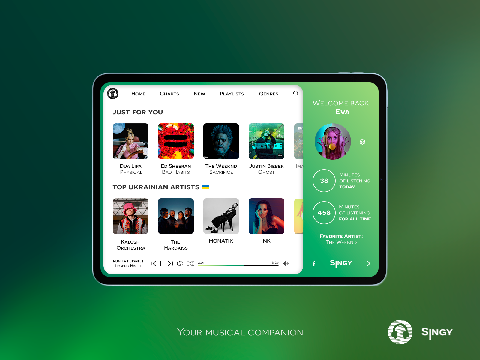 Singy - green theme by VLADOS AKAM 🇺🇦 on Dribbble