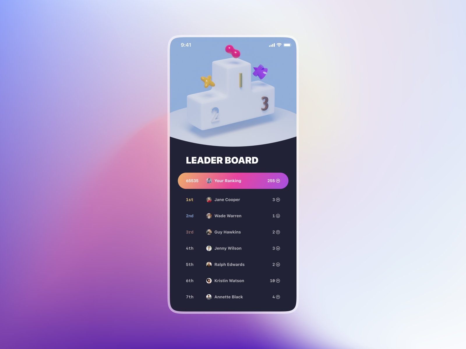 APP Leaderboard Page by Lloyyd on Dribbble
