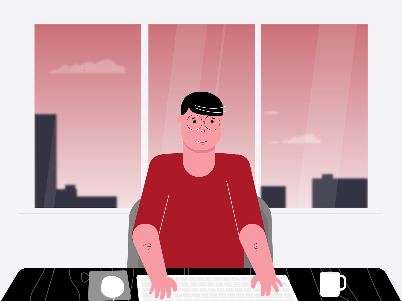 Desk job by Sourav Sarkar on Dribbble