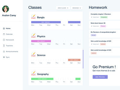 Study planner web-application by Design Monk 🐙 for UnoPie Design on ...