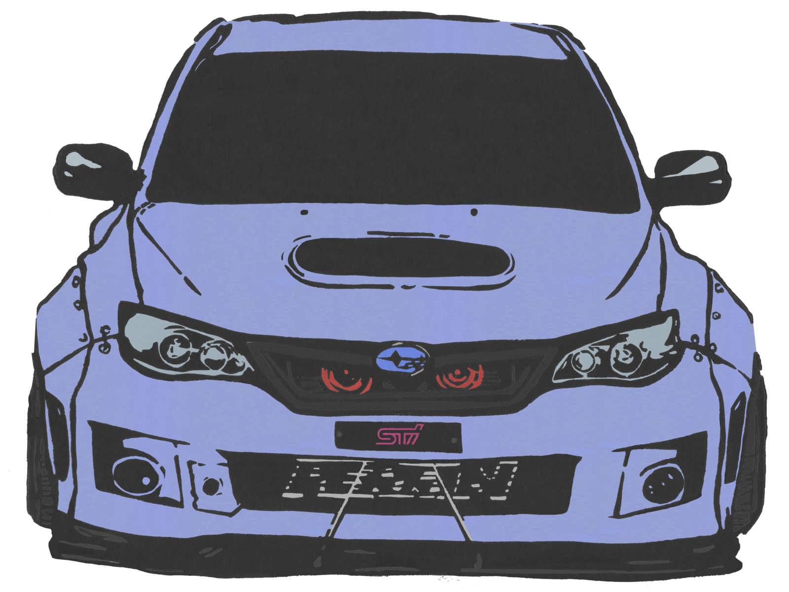 Subaru WRX STI - Light Blue by Johnny Koch on Dribbble