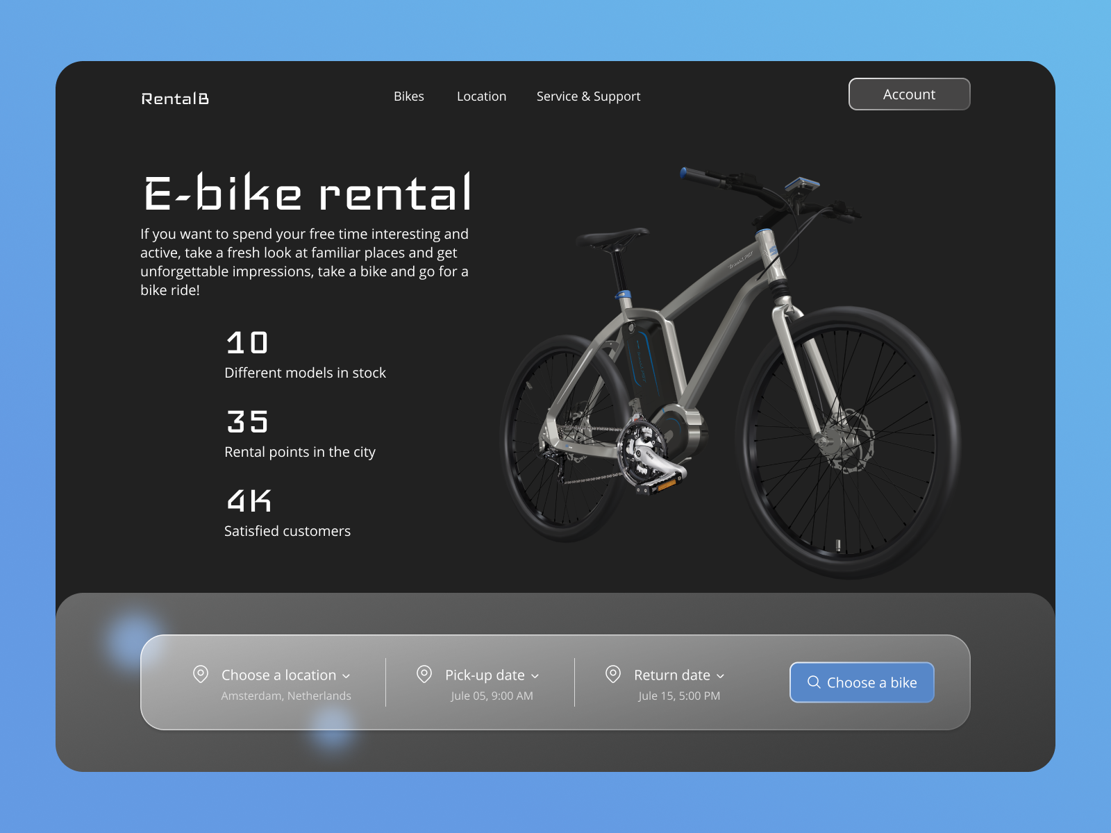 Online e-bike rental by Melisa on Dribbble