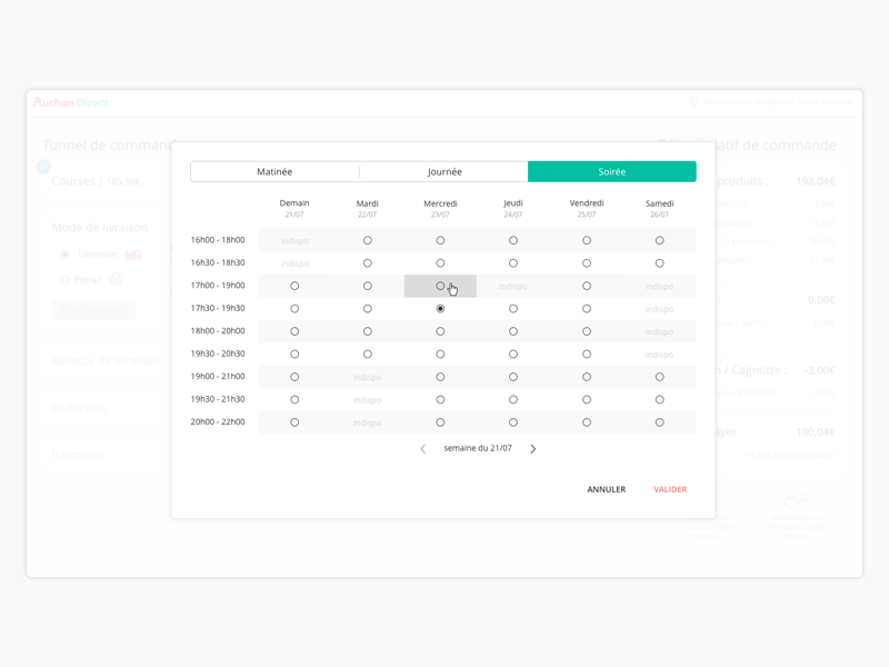 Auchan:Direct checkout "delivery slot" by Rémy Saddour on Dribbble