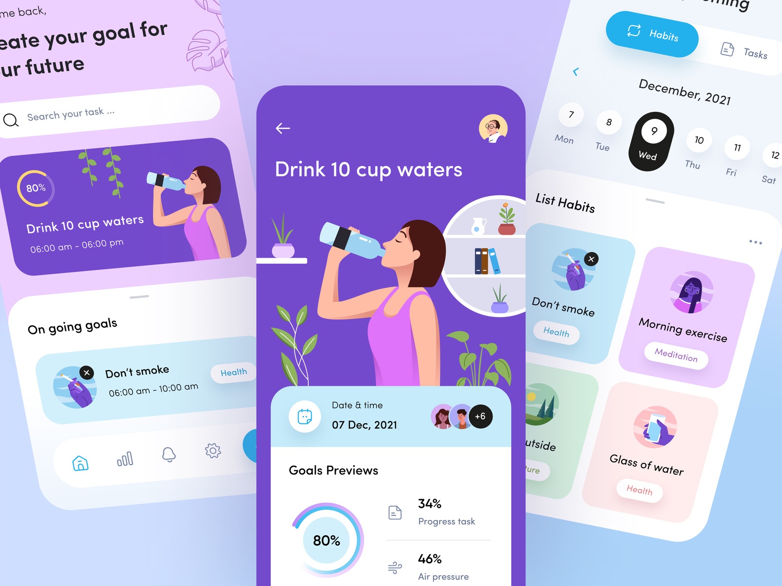 Habit Mobile App Design by Budiarti R. for Orely on Dribbble