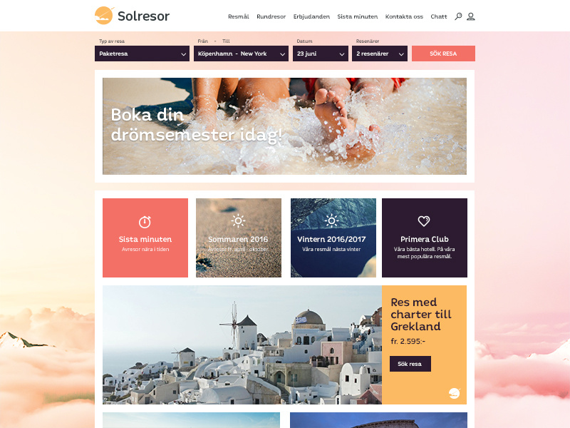 Solresor website by Tim Hansson on Dribbble