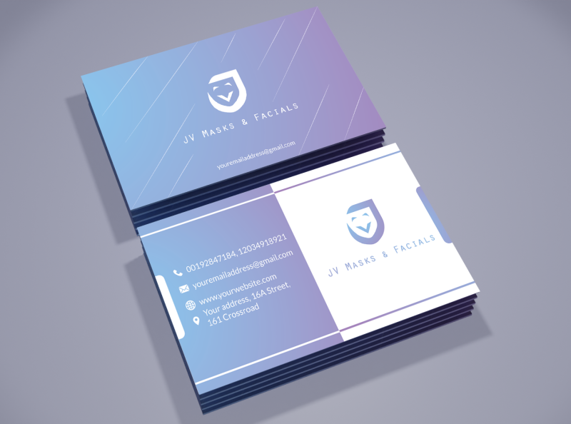 Business Card Design for JV Masks & Facials by eEZe Designs on Dribbble