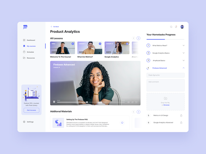 E-learning Platform Design by Iryna Dolid for Fireart Studio on Dribbble