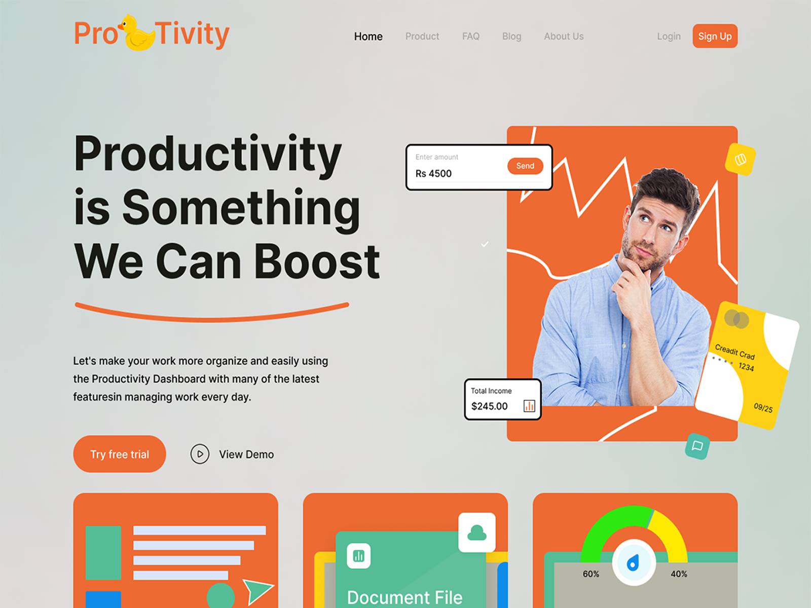 Productivity Management Dashboard by Ahmed Ali on Dribbble