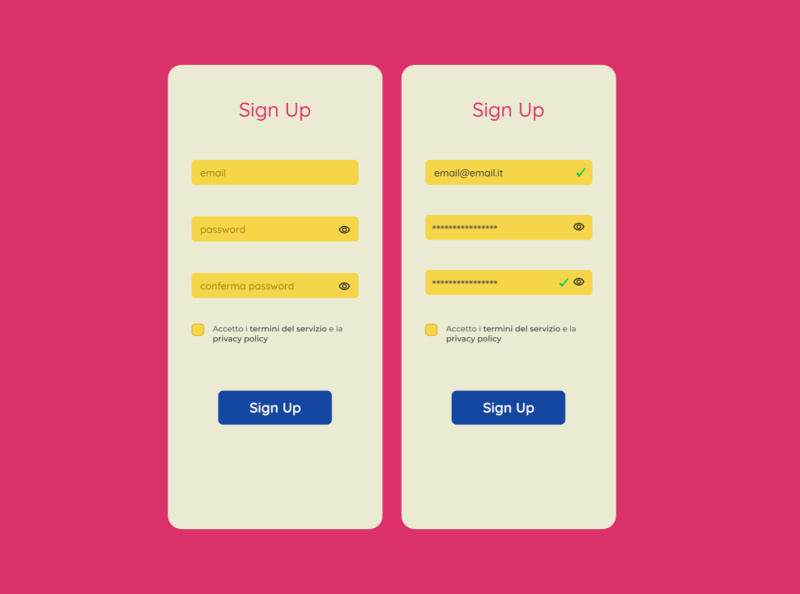 100 Daily UI Design Challenge - Day 01 Sign Up by Michele Russo on Dribbble