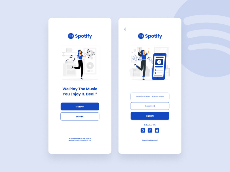 Spotify Login Screen Redesign by Subash S on Dribbble