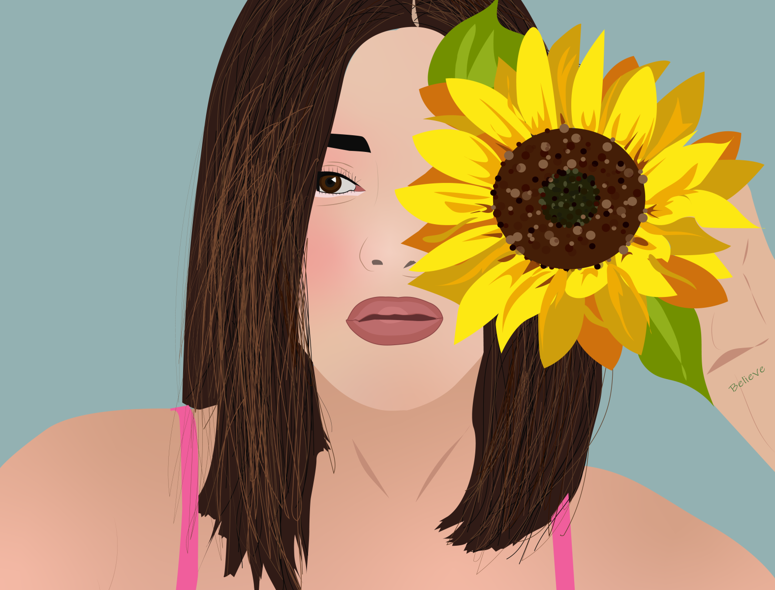 Vector art portrait of an Instagram influencer Meghna kaur by Anjali ...