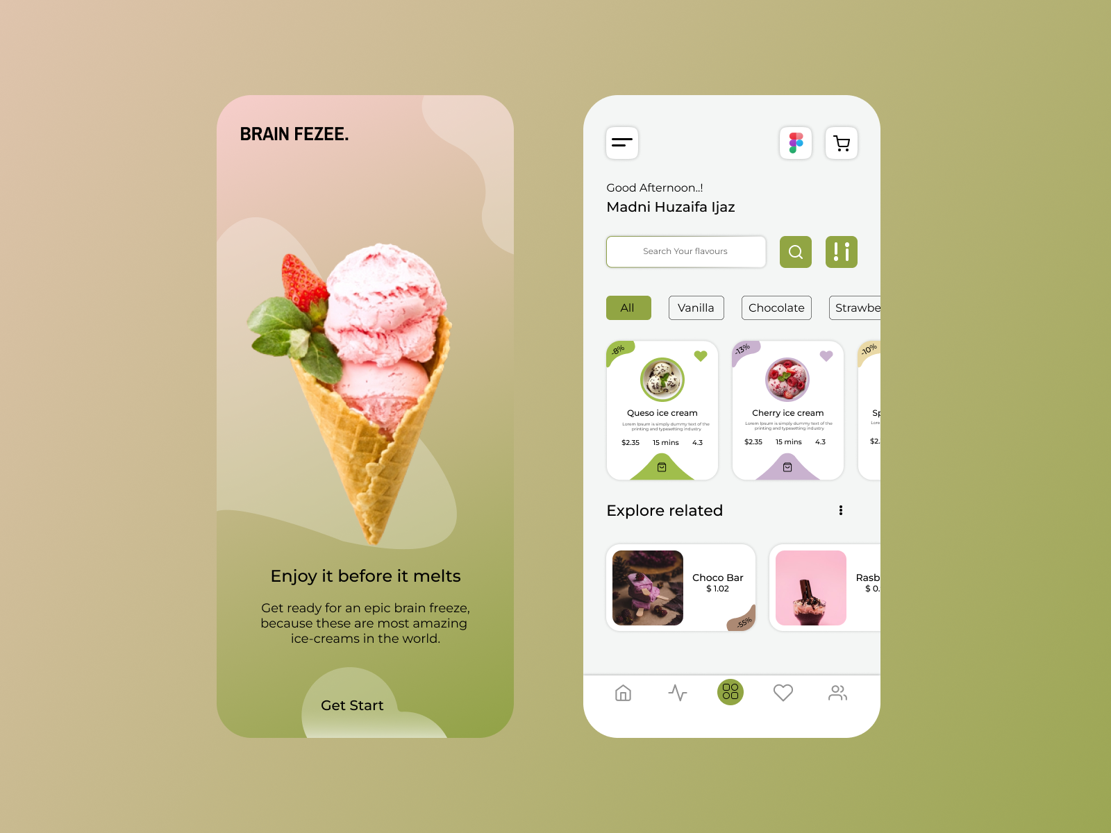Ice Cream Contest Mobile App by Huzaifa Ijaz on Dribbble