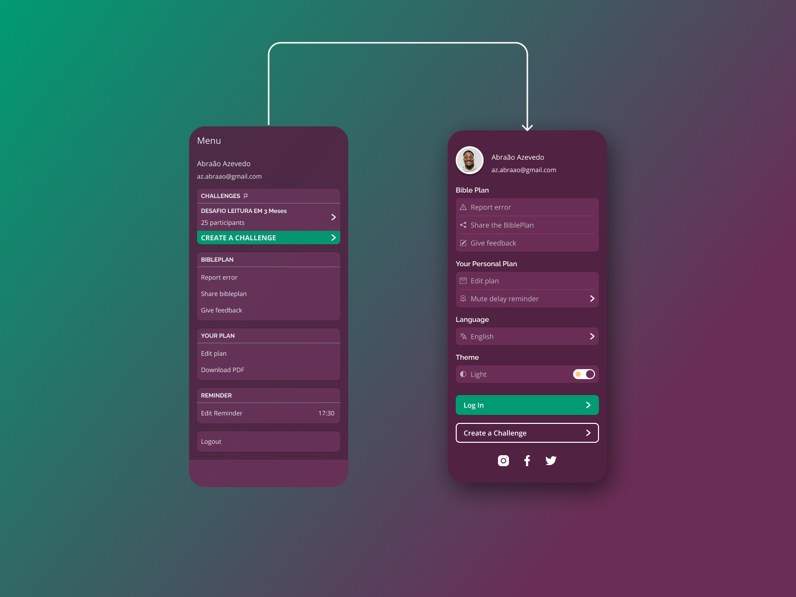 App Design: Bible Plan: Menu redesign by Victoria Hovsepyan on Dribbble