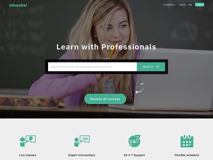 Edureka education Landing Website by Alok Dubey on Dribbble