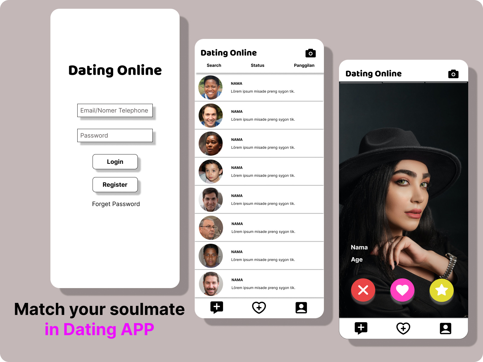 Dating App Design 💕 by Rico Aulia Fahreza on Dribbble