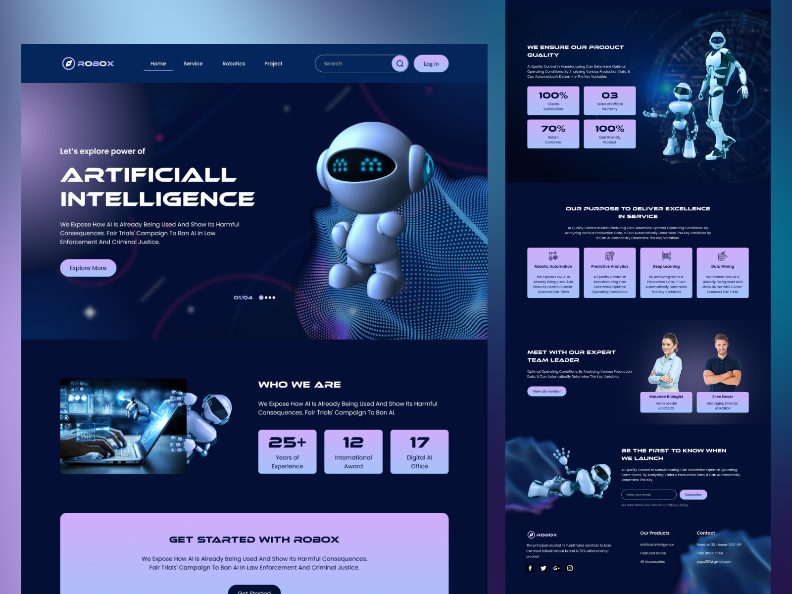 Robotic Landing Page Design by Md. Raju Ahmed on Dribbble