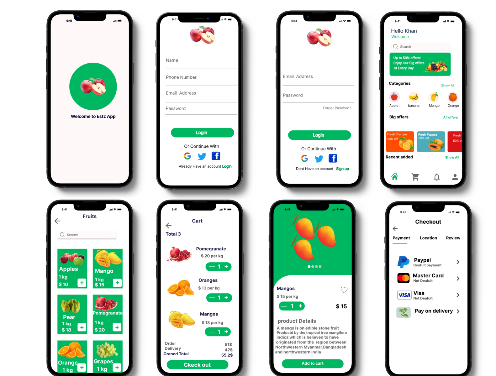 Food App Ui Design by M Ahamed Khan on Dribbble