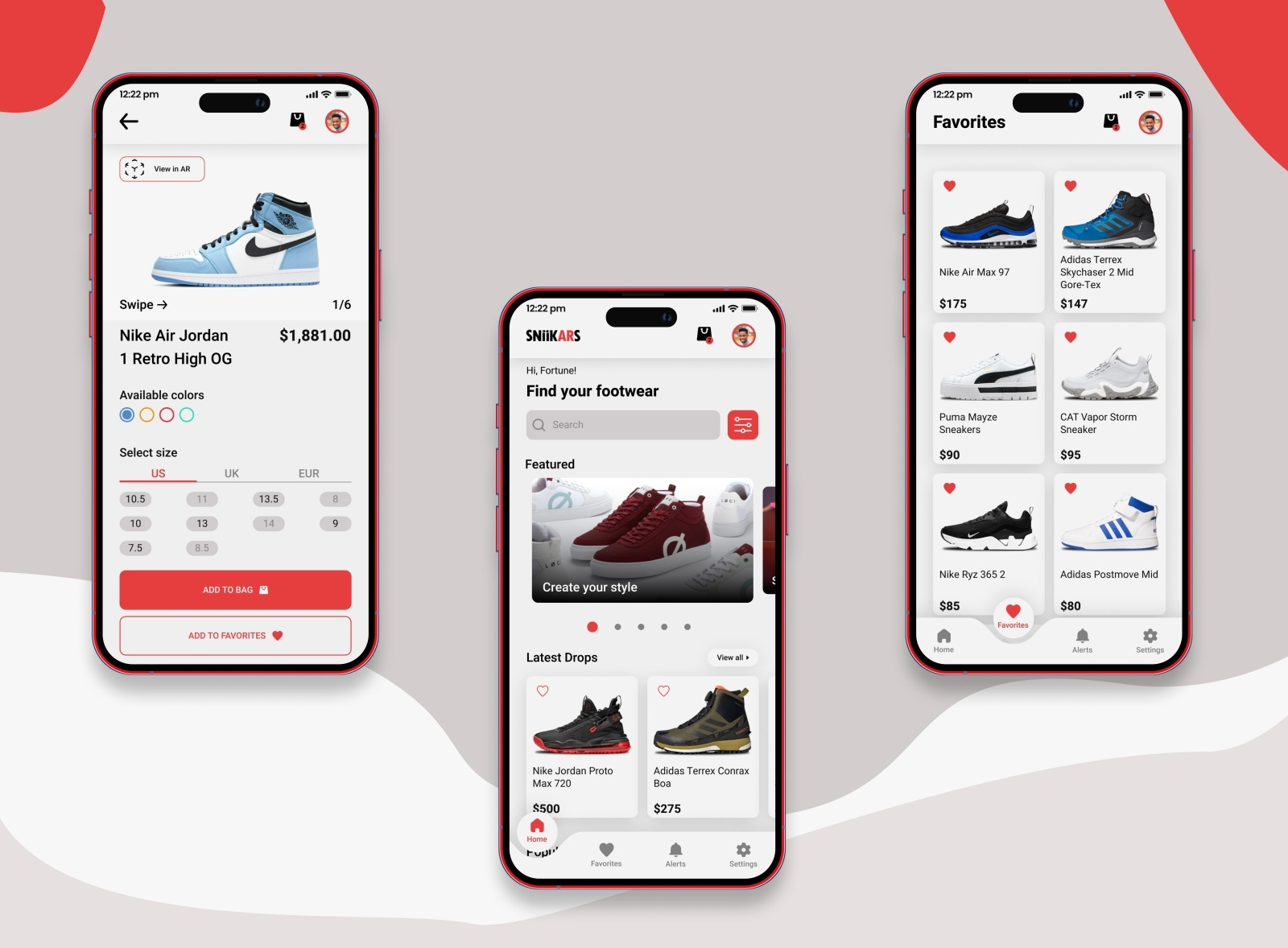 A footwear E-commerce App UI design by Fortune Abebor on Dribbble