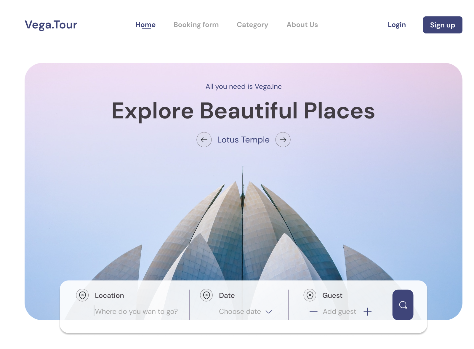 Vega Tour Hero Section by David Adetoro on Dribbble