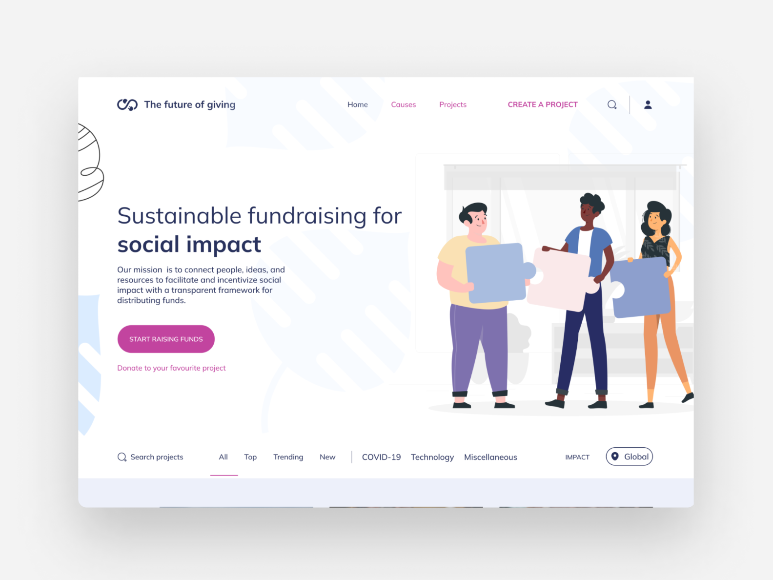 Social Impact Hero Section.... by David Adetoro on Dribbble