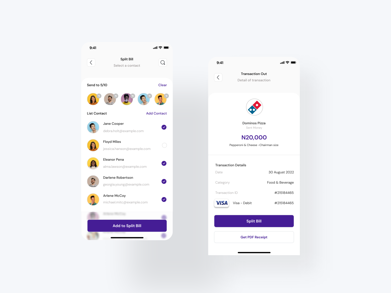 Split Bill app...3 by David Adetoro on Dribbble