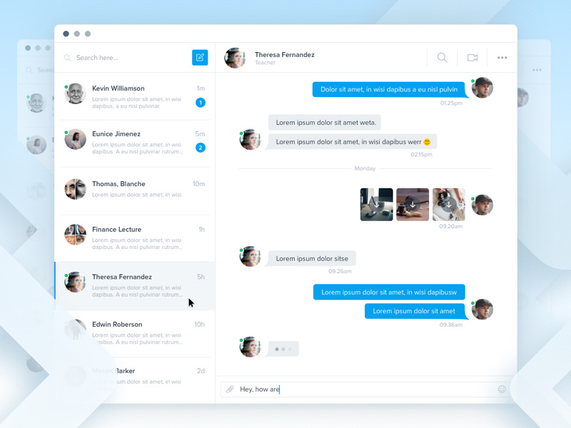 Messages Web App by Vladimir Rakshâ on Dribbble