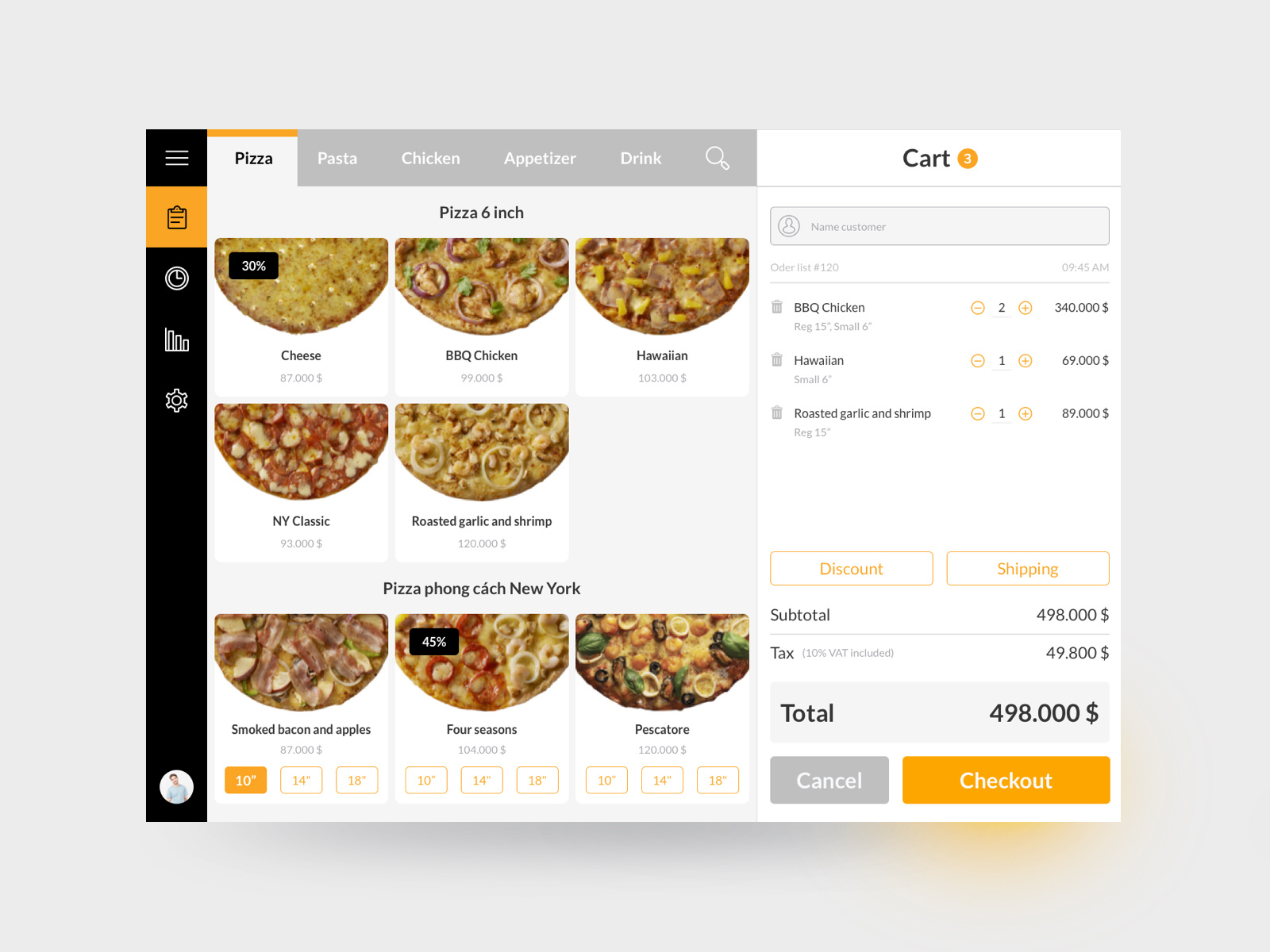 Yellow Cab Pizza - POS by Minh An for Bee Sight Soft on Dribbble