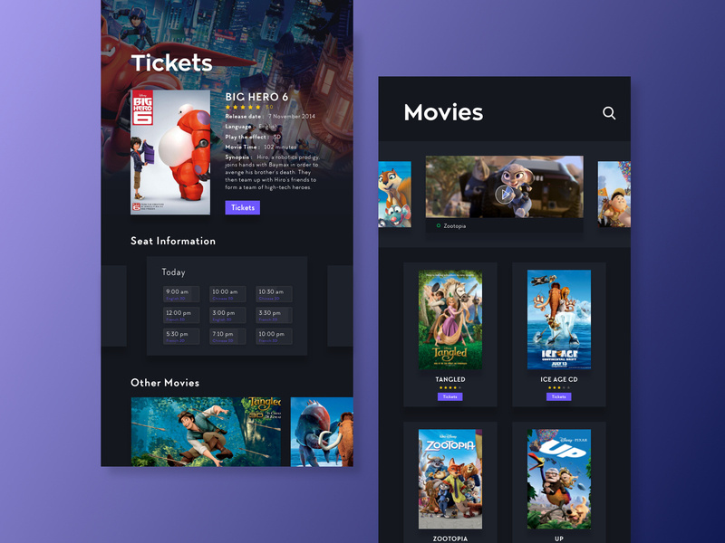 Movie App UI by rishi on Dribbble