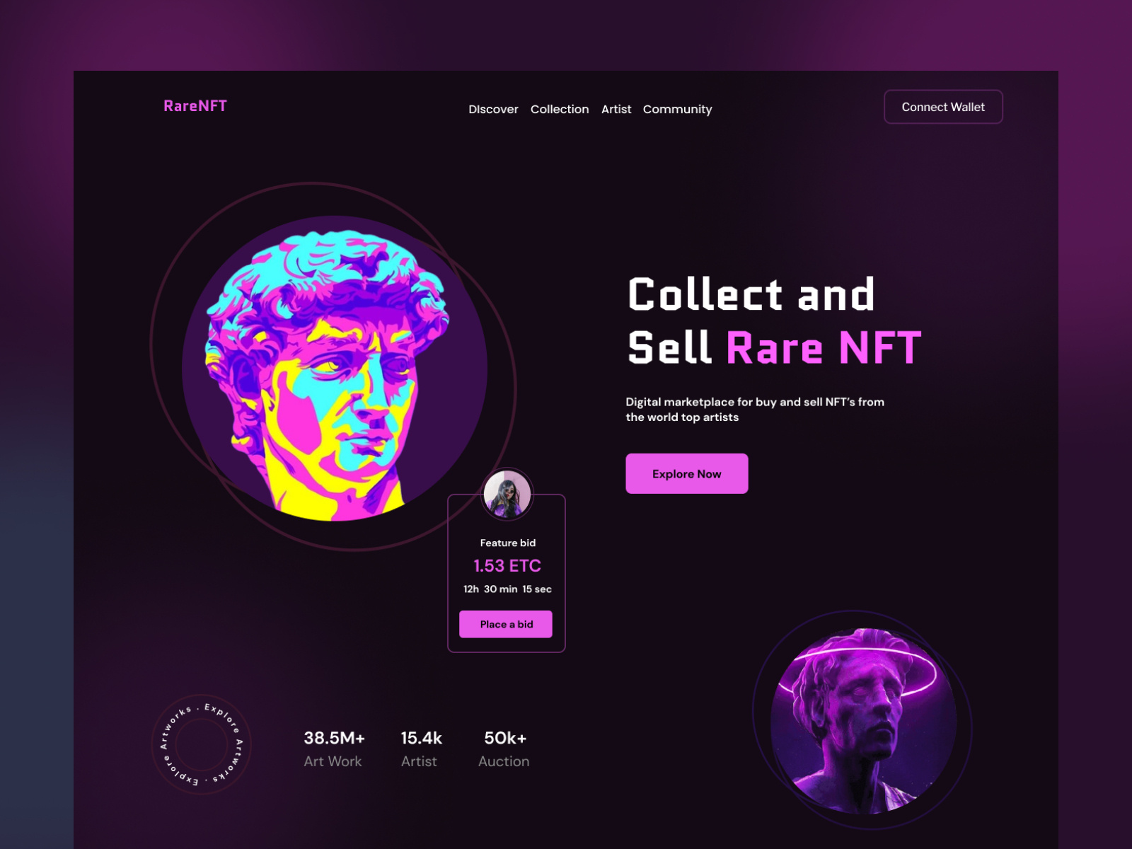 NFT Marketplace Website UI by Razwan Ahmed on Dribbble