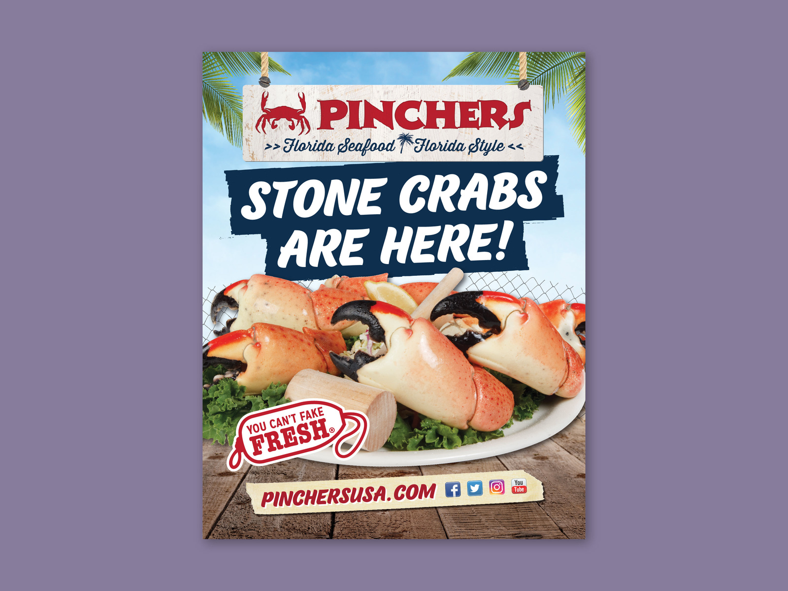 Pinchers Stone Crab Signage by Logan Westley on Dribbble