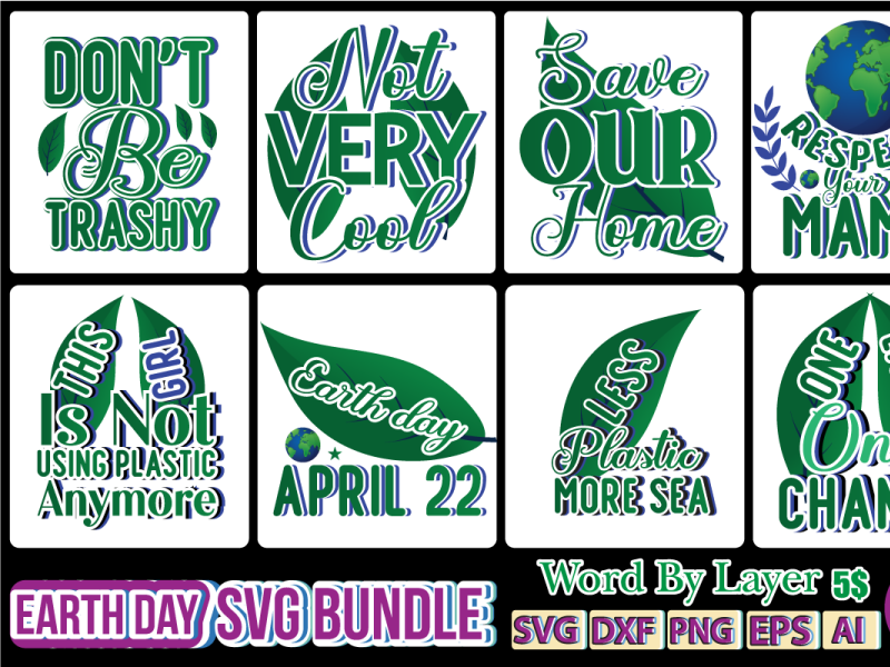 EARTH DAY SVG BUNDLE by Asma GraphicPicker on Dribbble