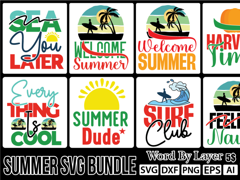 SUMMER SVG BUNDLE by Asma GraphicPicker on Dribbble