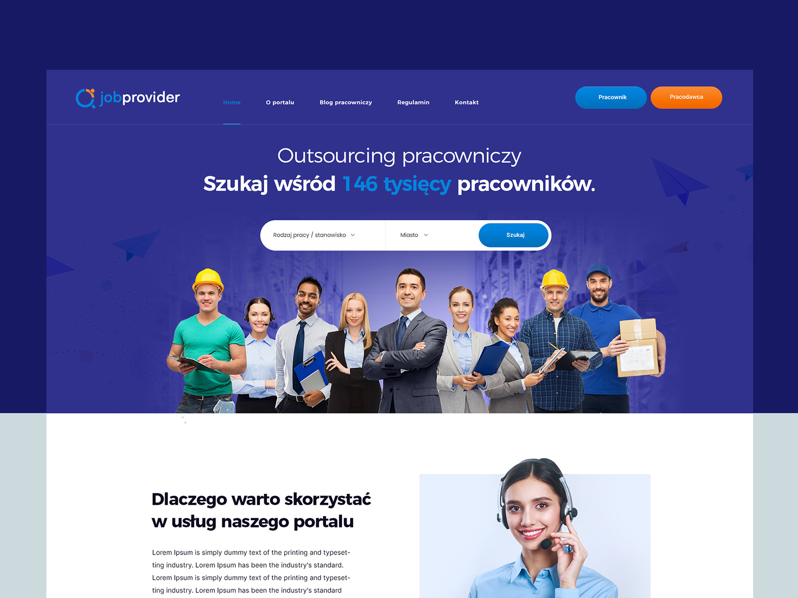 Job provider by Łukasz on Dribbble