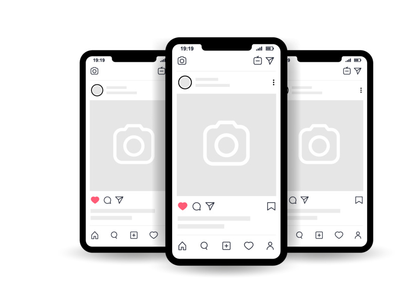 Smartphone with Instagram interface post. by Alex SS on Dribbble