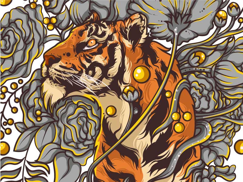 Tiger With Nature by SainzArt on Dribbble